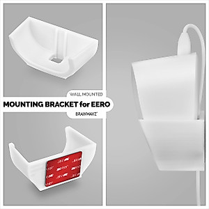 Screwless Wall Mount for Eero 6 Mesh WiFi Holder, Custom Design (NOT Compatible with Eero Pro 6 / Beacon), Strong VHB Adhesive, No Tools, No Mess, White by Brainwavz