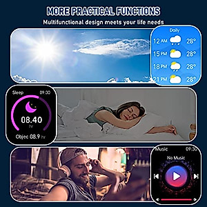 Blood Glucose Smart Watch with Bluetooth Call for Men Women, Smartwatch Fitness Tracker Heart Rate Monitor Blood Sugar Oxygen Pressure Tracking for Android iOS Phones, IP67 Waterproof