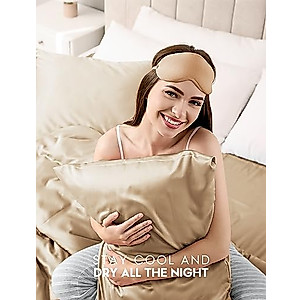 100% Pure Mulberry Silk Pillowcase for Hair & Skin - 22 Momme 6A High-Grade Fibers - Anti-Aging, Anti-Sleep Crease, Cooling Satin Pillowcases with Hidden Zipper, Best Gift Idea (Queen 20x30 Inches)