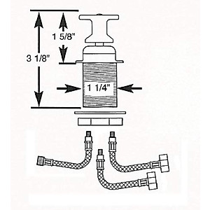 Scandvik 10617P Compact T-Handle Ceramic Mixer, Deck Mount, Polished Finish, Marine Grade