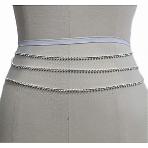 Sexy Riymusry Waist Chain Rhinestone Body Chain Jewelry Belly Chain Lower Back Chain Crystal Body Chain Waist Belt Summer Beach Jewelry for Women