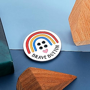Back To School Gifts Rainbow Brave Gifts for Kids Son Daughter Students Children Worry Anxiety Gifts, First Day of School Gifts Rainbow Brave Button Positive Affirmation Inspirational Pocket Hug Token