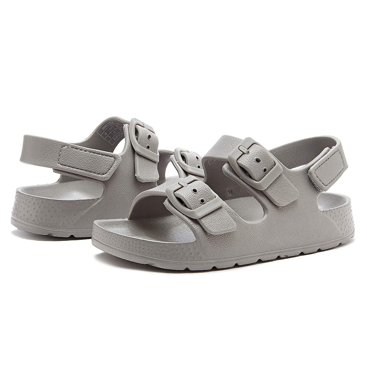 Weestep Boys Girls Toddler Little Kid Lightweight Hook Loop Sandal(6 Toddler, Grey2)
