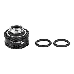 Pomya Water Cooling Fitting, 14mm Water Cooling Compression Fitting for Rigid Acrylic Tube OD (Pack of 4)(black)