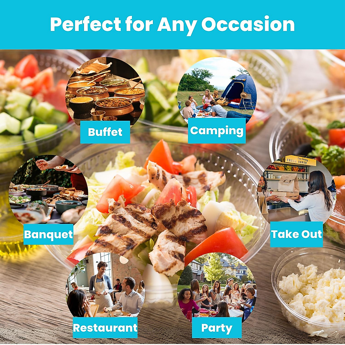 ASK WHOLESALE Food Storage Containers, 16 oz, Deli Containers With Lids: Leakproof, Microwave/Dishwasher/Freezer Safe, BPA-Free Plastic, Reusable, Ideal for Soups, Stews, Deli Foods, Pack of 80