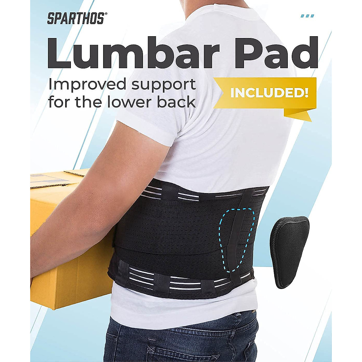 Sparthos Back Support Belt [Size Small] x Ice Packs for Injuries [Size Med]