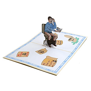 PIDELIGHT Funny Pop-Up Cards - This Is My Dad Trying To Read This Card Hilarious 3D Popup Birthday Card, Greeting Card Thanksgiving, Christmas Gift For Dad, Grandpa From Son Daughter Wife