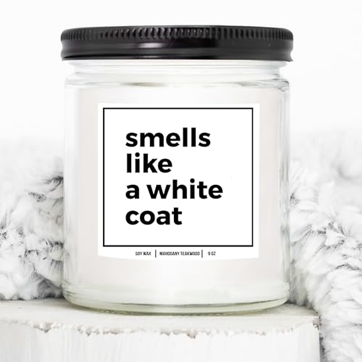YouNique Designs Future Doctor Gifts Candle 9 oz - White Coat Ceremony Gifts, Medical Student Gifts, Med Student Gift & Medical School Graduation Gifts for Medical Students (Mahogany Teakwood)