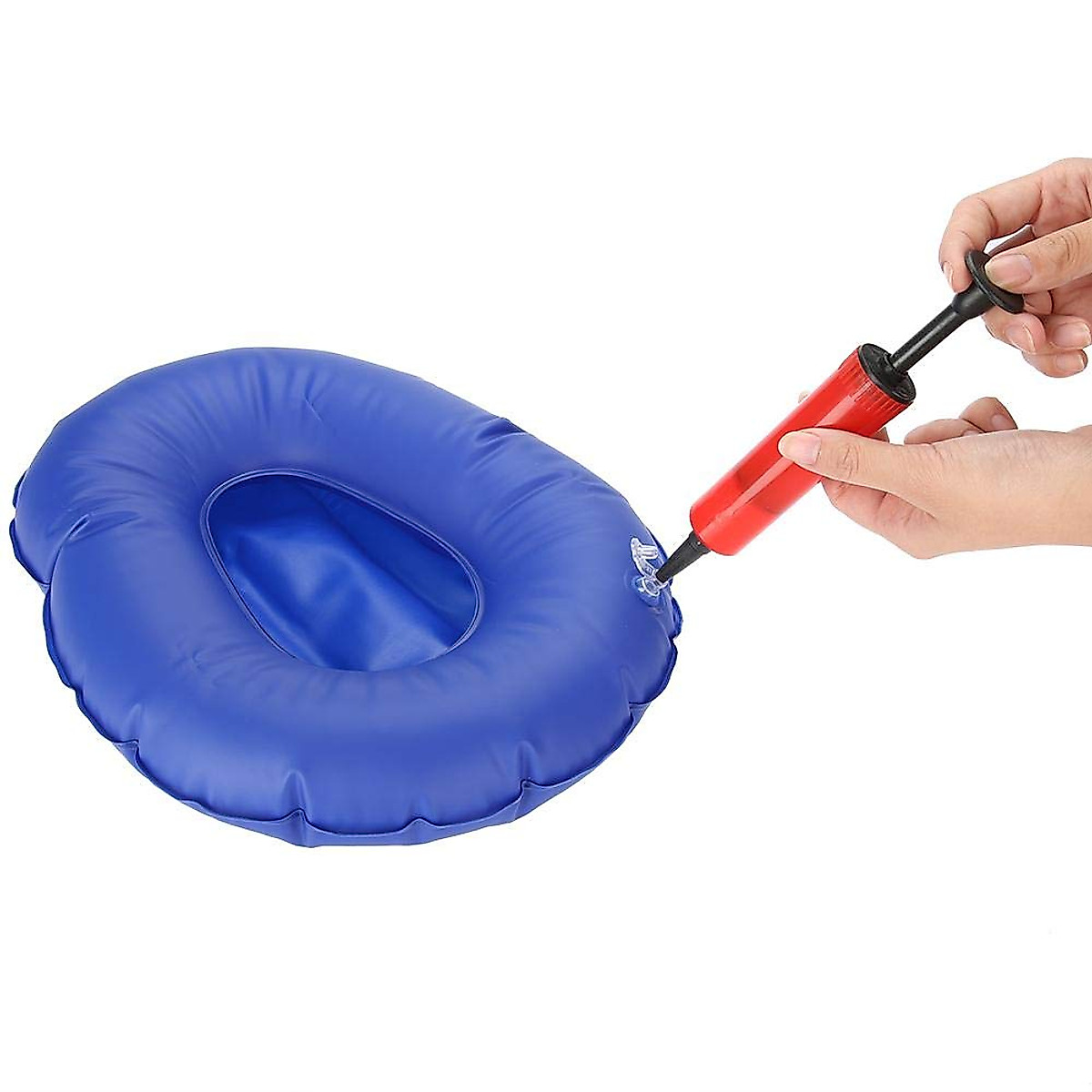 Sonew Professional Air Inflatable Potty Blue Seat Cushion Portative Chair Cushion Foldable Back Cushion