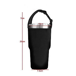 3 PackTumbler 30oz Carrier Holder Pouch with Shoulder Strap for YETI, Rtic, Atlin, Ozark Trail, Rambler 30 oz Insulated Tumbler Coffee Cup, Neoprene Sleeve with Carrying Handle - Black Blue Green