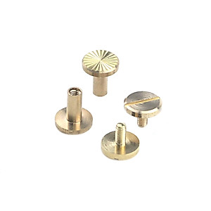 T Tulead 10PCS Brass Chicago Screws Decorative Bookbinding Stud Screws Rivet Stud Post Fastener 10x4x9mm