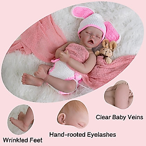 Aori Reborn Baby Dolls - Lifelike Newborn Baby Dolls, Full Body Vinyl Realistic Baby Doll Come with Feeding Toy Accessories and Gift Box Set