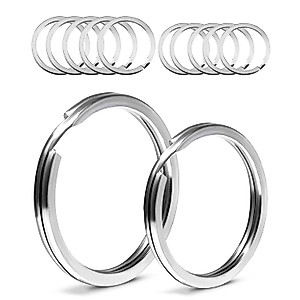 20pcs Stainless Steel Key Ring, Round Key Rings for Flat Keychains, Keychain Rings Key Rings for Keychains for Car Keys, Household Keys, Dog Tags (25mm and 30 mm)