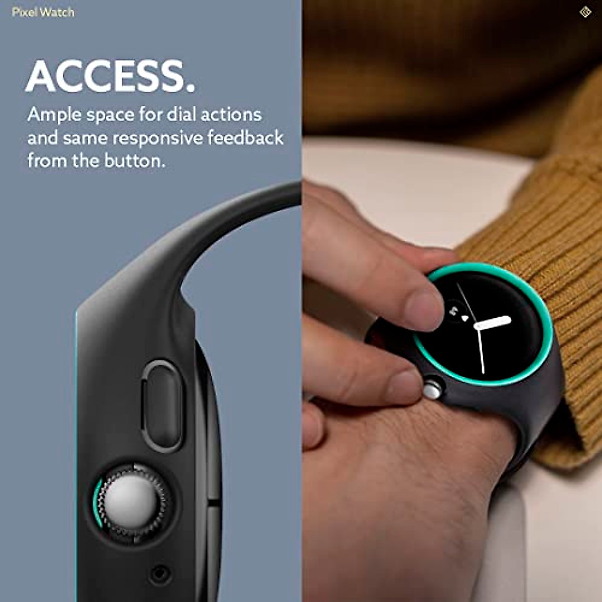 Caseology Nano Pop [Band with Case] Designed for Google Pixel Watch Case for Pixel Watch Band (2022) - Prune Charcoal