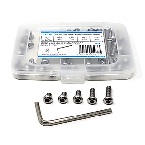 iexcell 50 Pcs M6 x 8/10/12/16/20 Stainless Steel 304 Hex Socket Button Head Cap Screws Bolts Assortment Kit, Thread Pitch 1.0 mm
