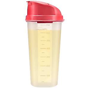 Plastic Olive Oil And Vinegar Dispenser Bottle For Kitchen Cooking With Spout Lid To Pour, Plastic Oil Cruet Container, Thigh Wide Mouth Easy Refill & Clean - BPA Free (25 OZ)