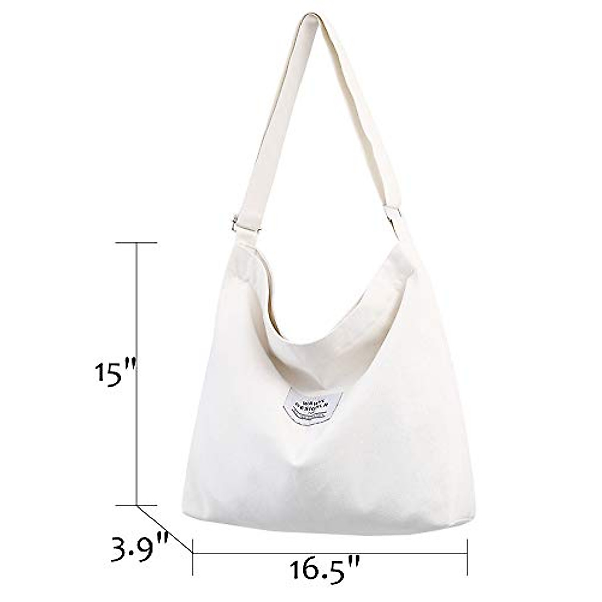 Belsmi Womens Ladies Girls Zippers Large 16" Heavy Lightweight Cotton Polyester Shoulder Bag Shopping Retro Casual Handbags Canvas Totes Bag (Pink)