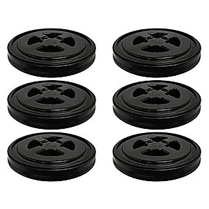 Twister Seal Lids (6 Pack) - Easy Access Bucket Lids (Will fit Most Buckets 3.5-7 gal) (Black)