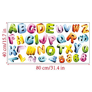 Alphabet Wall Decals ABC Stickers Learning Wall Decor for Kids Room Daycare Classroom Playroom Baby Nursery Decorations