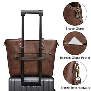 S-ZONE Women Tote Bag Large Work Handbag Top Handle Satchel Shoulder Purse