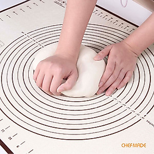 CHEFMADE Silicone Baking Mat, 36" x 24" Extra Thick Large Non-Stick Sheet Mat with Measurement | Non-Slip Reusable Food Grade Flexible Dishwasher Safe｜Making,Cookies,Macarons,Bread,Pastry and Pizza