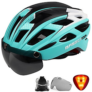 Basecamp Bike Helmet Men Women B10 (Black) + B19 (Light Blue)