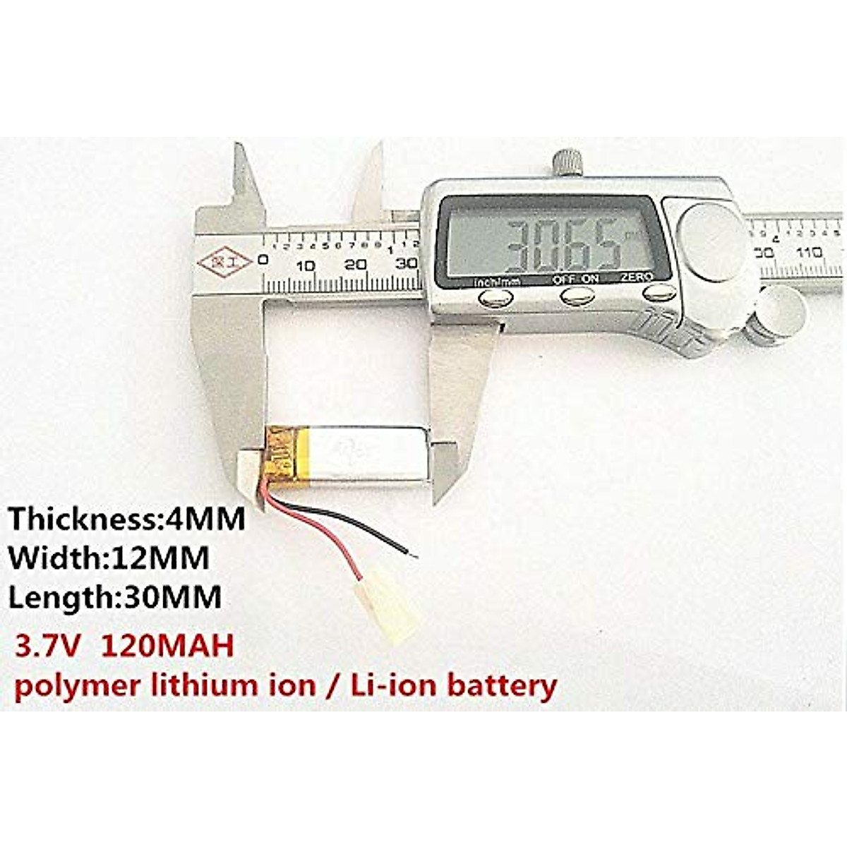 2PCS 401230 3.7V 120mAh Polymer Lipo Battery with PCM Rechargeable