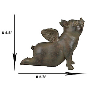 Ebros Peaceful Zen Yoga Flying Pig Hog Heavens Statue Rustic Country Piggy Piglet Porcine Pigs Fairy Garden Collectible Figurine (Cobra Stretch Pose)
