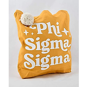 Phi Sigma Sigma Retro Pom Pom Tote Bag