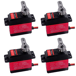 4 Sets DS3218 Update servo 20KG Full Metal Gear 25T Servo Arm Digital Servo Waterproof for Mechanical arm Fittings Baja Cars RC Cars,Control Angle 180
