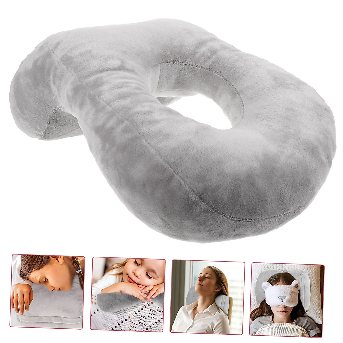 Tofficu 3pcs Office Tummy Pillow Adjustable Travel Pillow Pillows for Desk Nap Pillow Face Down Nap Pillow Travel Nap Face Pillow Ear Piercing Student Memory Foam Neck Donut