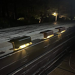 Codian 16 Pack Solar Deck Lights, Solar Deck LED Lights for Outdoor, Waterproof Solar LED Lights for Deck, Step, Railing, Wall, Patio, Garden, Stair, Yard and Driveway Path (Warm White)