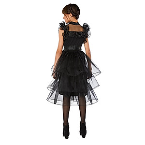 Spirit Halloween Kids Rave 'N Dance Wednesday Addams Dress - S | Officially Licensed | Netflix