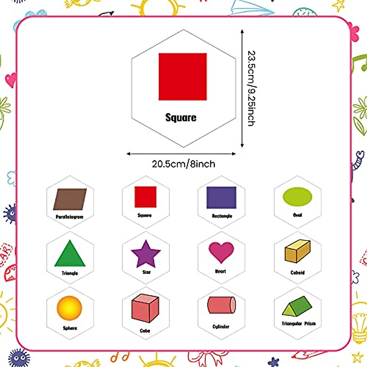 12 Pieces Shape Hex Wall Decals Removable Wall Decals Wall Stickers for Kids Nursery Bedroom Living Room Decoration