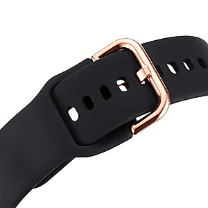 TECKMICO Galaxy Watch Active Bands,20mm Quick Release Bands Compatible for Samsung Galaxy Watch Active (40mm)/Galaxy Watch(42mm)/Gear Sport with Rose Gold Watch Buckle (Black, Small)