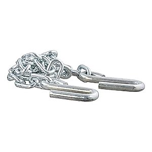 CURT 80030 48-Inch Trailer Safety Chain with 7/16-In S-Hooks, 5,000 lbs Break Strength , White