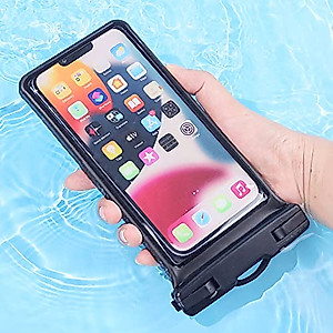 Waterproof Phone Pouch Floating Cell Phone Pouch,Compatible for iPhone 14 13 12 11 8 7 6 Pro Max Samsung [Up to 6.7"], Swiming Phone case Black