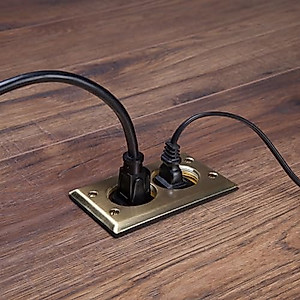 Hubbell Raco 6500BR Rectangular Floor Box Kit Metallic Cover Plate, 15 Amp, Brass