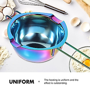 DOITOOL Chocolate Warmer Melting Pot Melting Pot Gradient Stainless Steel Double Boiler Pot Butter Chocolate Melt Bowls Metal Baking Pan for Melting Candy Cheese Candle Soap Chocolate Melting Pot