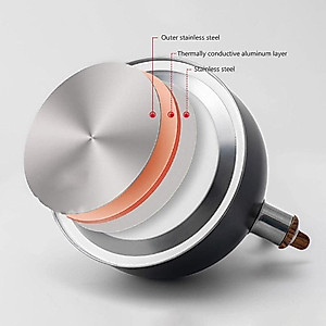 Teapot HExeh whistle kettle Amazon black chirping kettle wish coffee tea kettle 2.5LHigh-Quality Stainless Steel Whistling Kettle - Safe, Convenient, and Efficient Boiling Toolcoffee