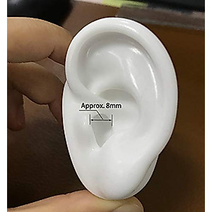 (One Pair) Silicone Ear Model Soft - Flexible Earmold Ear Displays for Acupuncture, Jewelry, Audio Music Recording, Education (White)