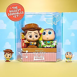 DOORABLES Disney New Grand Entrance 3-inch Collectible Figures Buzz Lightyear and Woody, Officially Licensed Kids Toys for Ages 5 Up, Amazon Exclusive