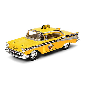 KiNSMART 1957 Chevy Bel Air Coupe Classic 🚖 Taxi Cab 5" 1:40 Scale Die Cast Metal Model Toy Car