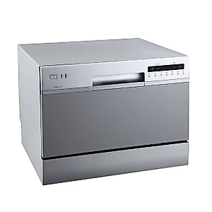 EdgeStar DWP62SV 6 Place Setting Portable Countertop Dishwasher - Silver