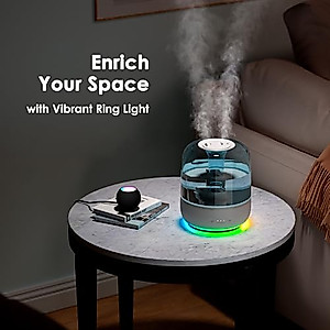 Airversa Humidifiers for Home Bedroom Large Room 5.5L Cool Mist for Indoor Use Dazzling Lighting Effects (Ice Blue, Humelle AH1)