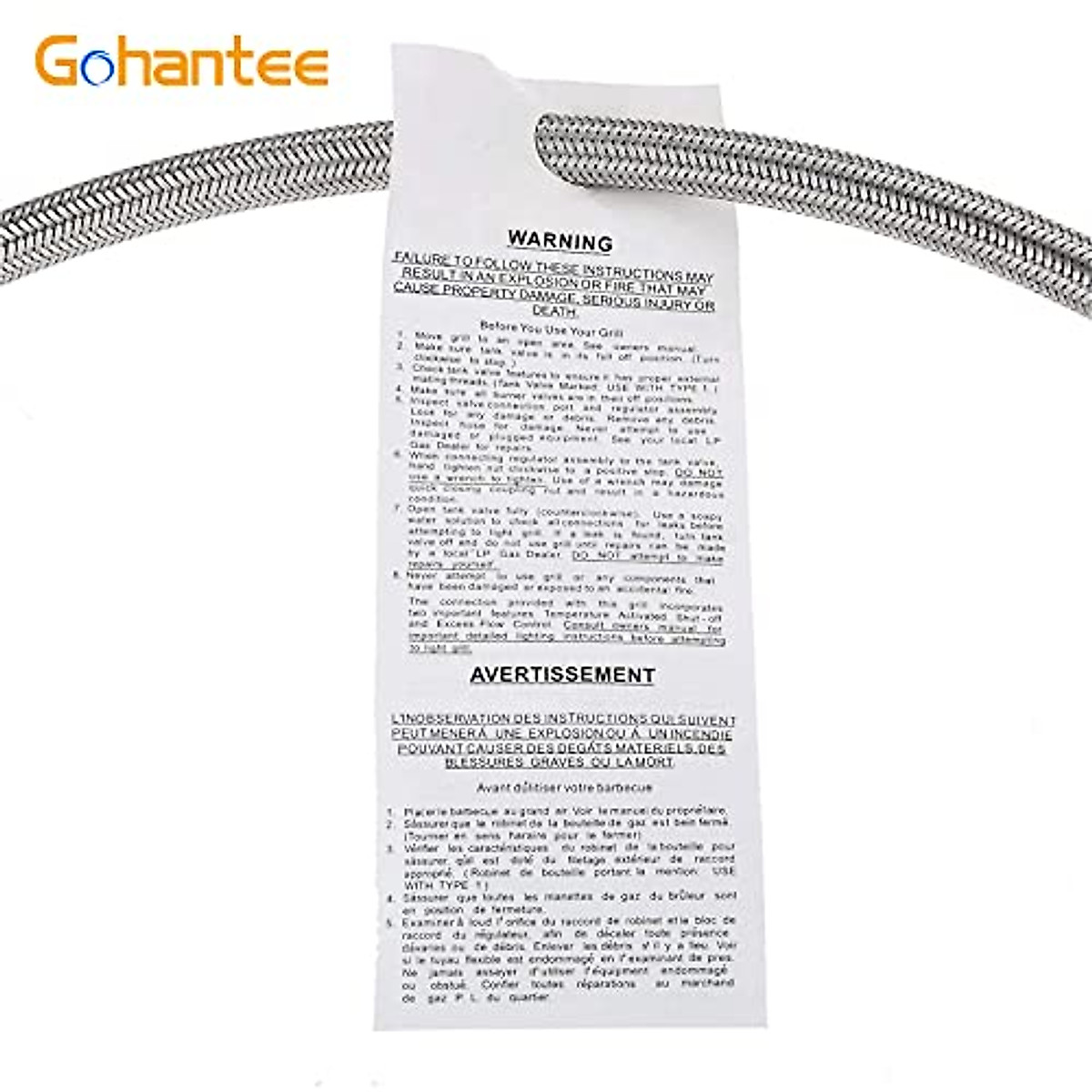 gohantee 5 Foot 0-30 PSI High Pressure Adjustable Propane Regulator with Gauge Hose & Yellow Gas Line Thread Tape for Burner and Forge