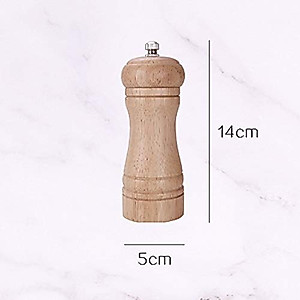 Roskio Manual Acrylic Pepper Mill Salt Grinder Wooden 5 Inches for Home Kitchen Restaurant Monther's Day