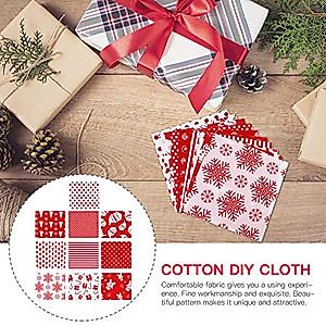 MILISTEN 50pcs Christmas Cotton Fabric Craft Bundle Squares Christmas Patchwork Sewing Quilting Fabric Plaid Check Fabric Squares Christmas Holiday Collection for DIY Sewing Quilting 15X15cm