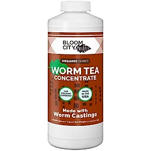 Organic Earthworm Tea Concentrate and Compost and Bokashi Booster by Bloom City, Quart (32 oz)