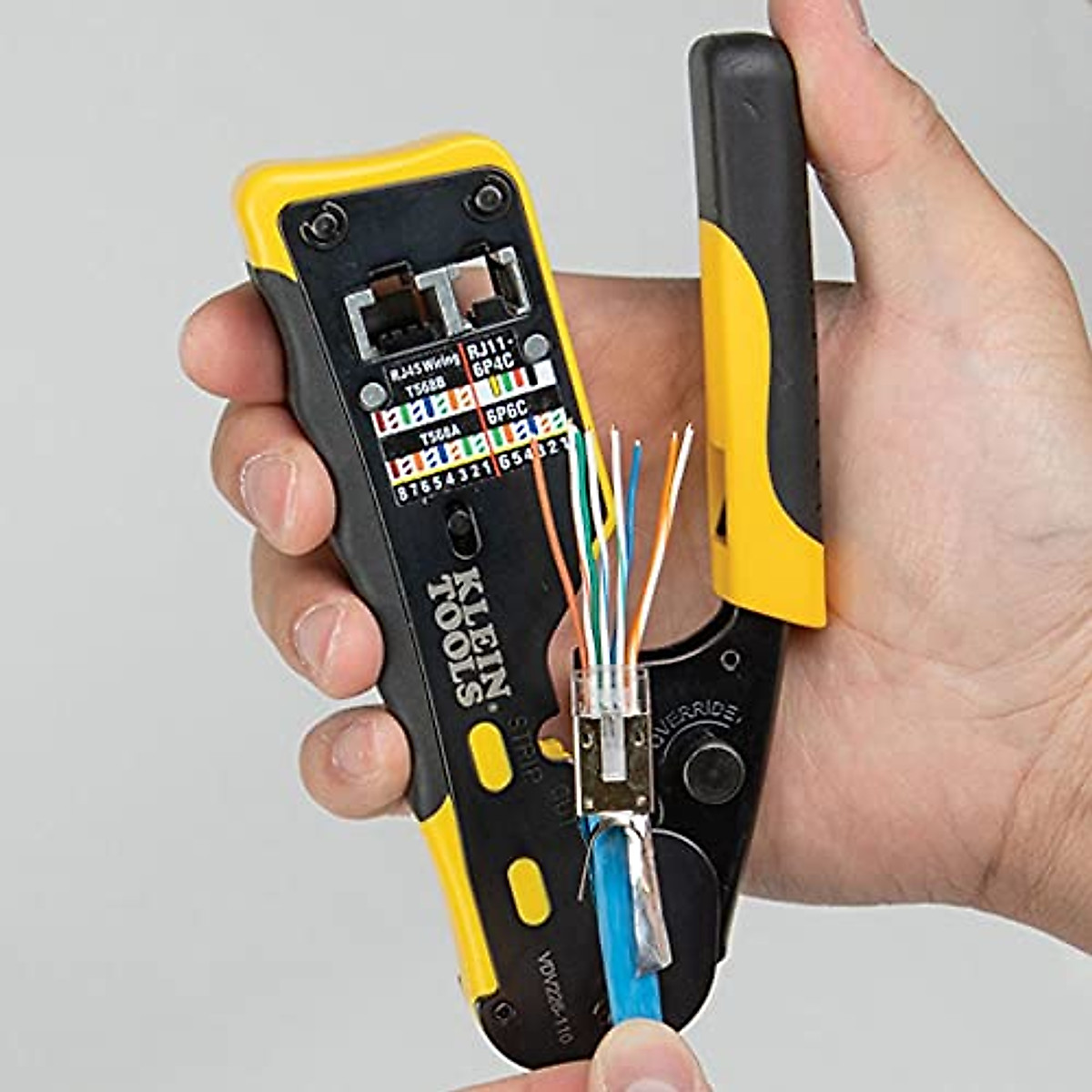 Klein Tools VDV826-705 Modular Data Plug for CAT6A Shielded Cable and Larger Diameter CAT6 Indoor or Outdoor Ethernet Cable, 50-Pack